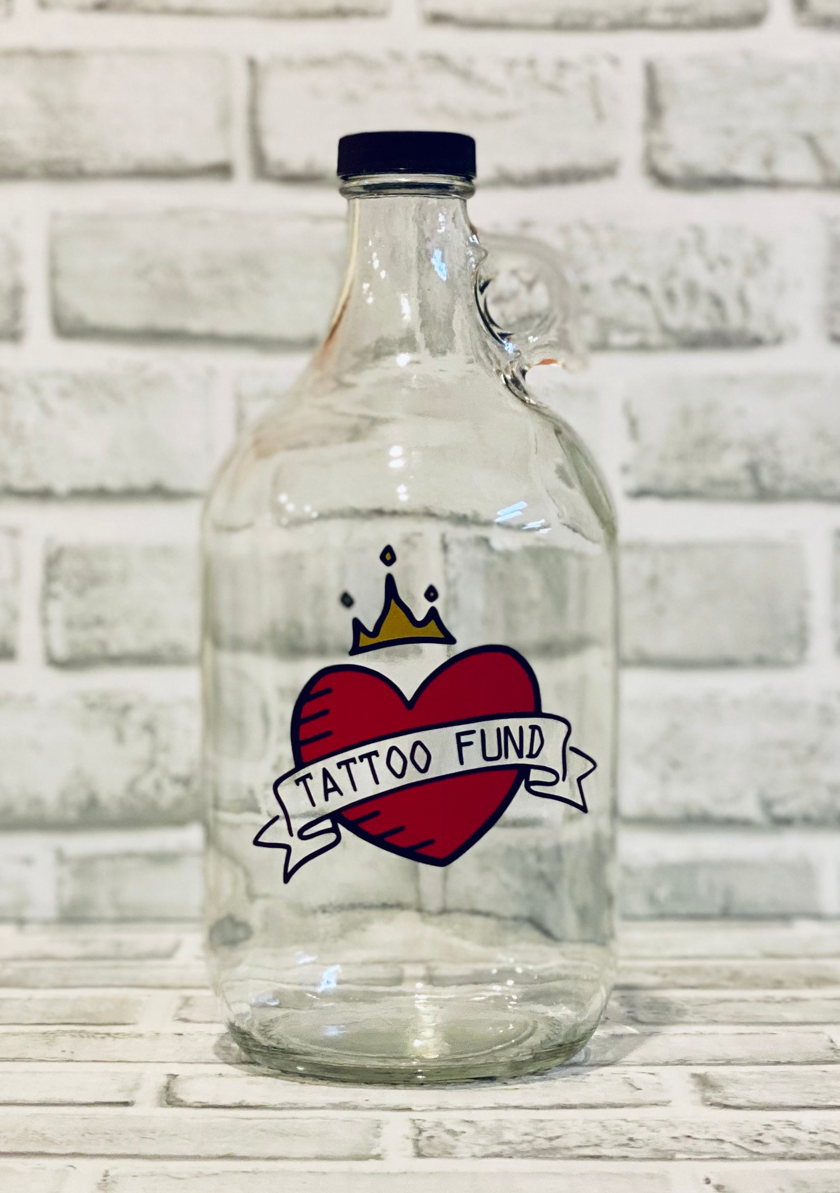Tattoo Fund Savings Jar 1/2 Half Gallon/gallon Glass Jug - Etsy UK