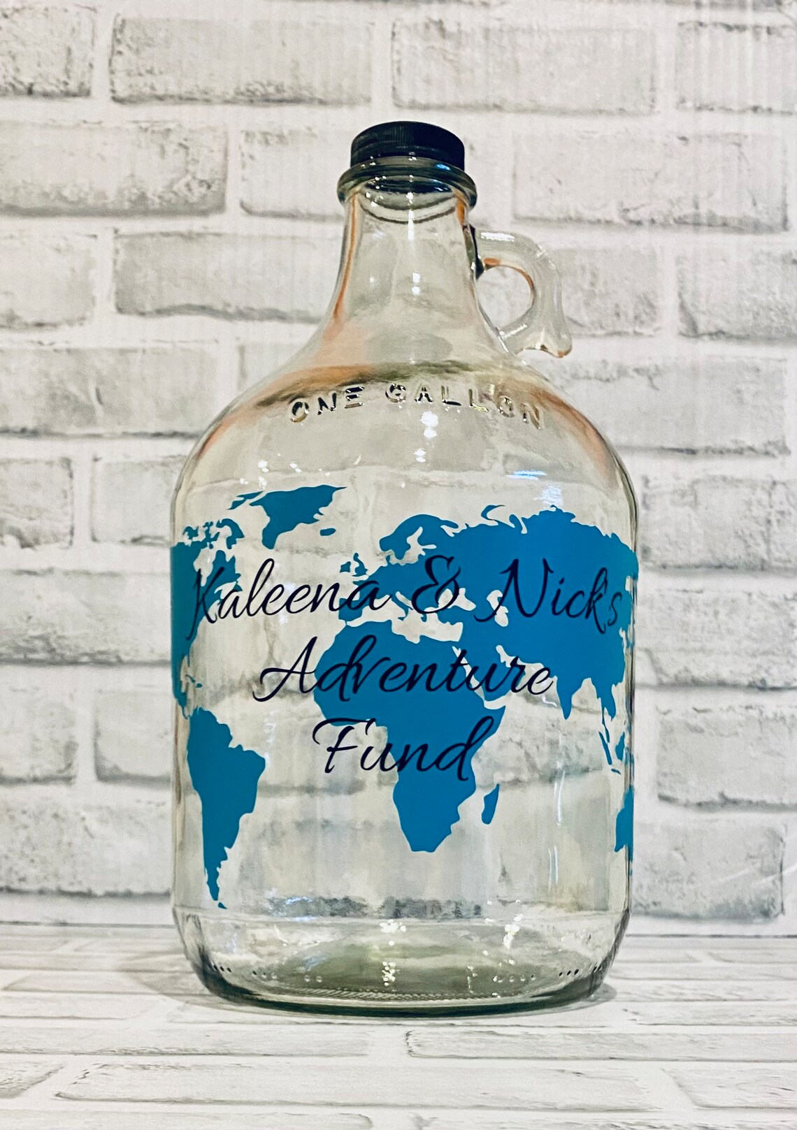 Our Adventure Fund World Map Money Jar Travel Fund 1 | Etsy