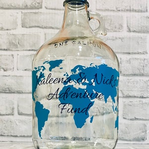 Our Adventure Fund World Map Money Jar Travel Fund 1 | Etsy