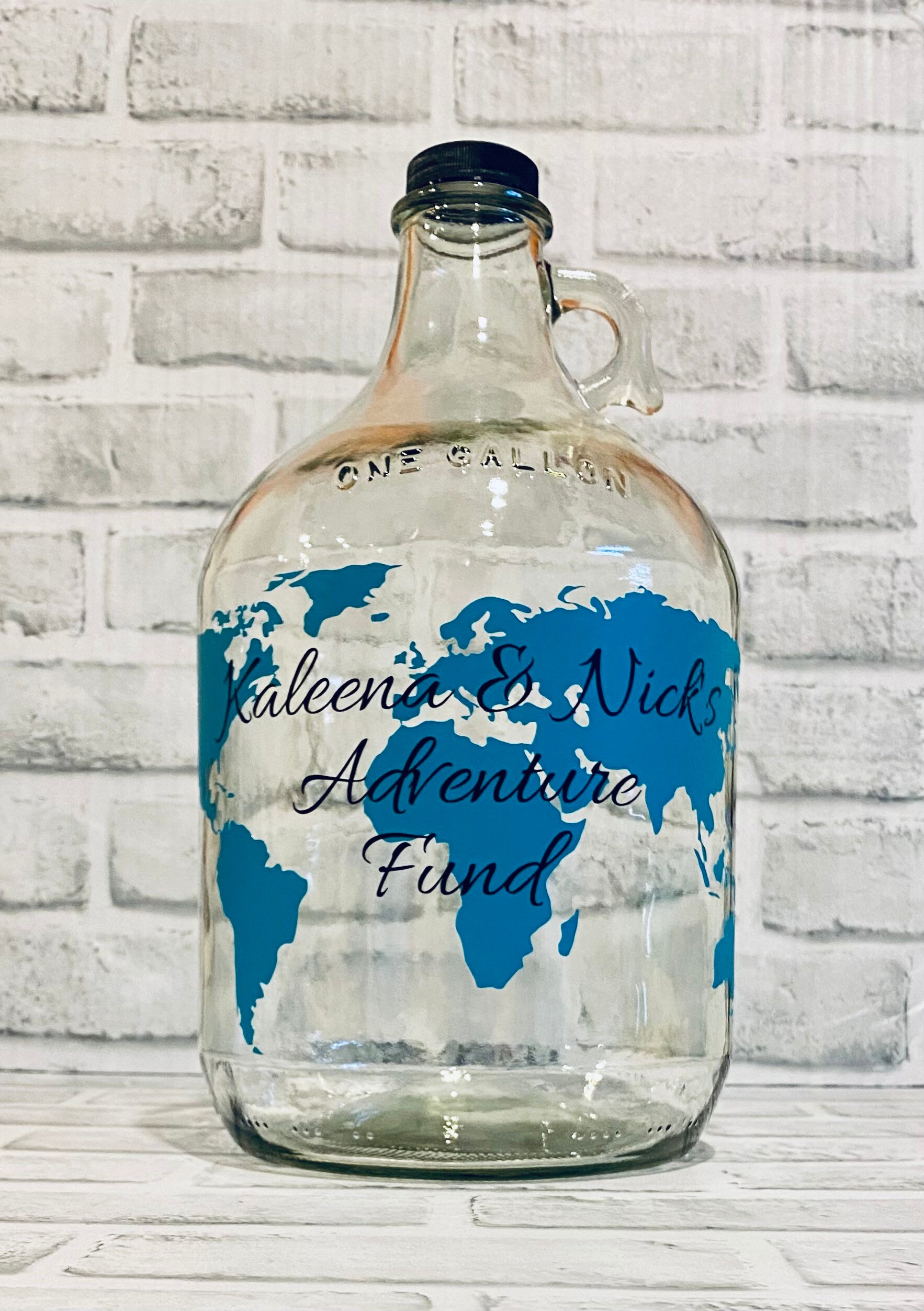 Our Adventure Fund World Map Money Jar Travel Fund 1 | Etsy