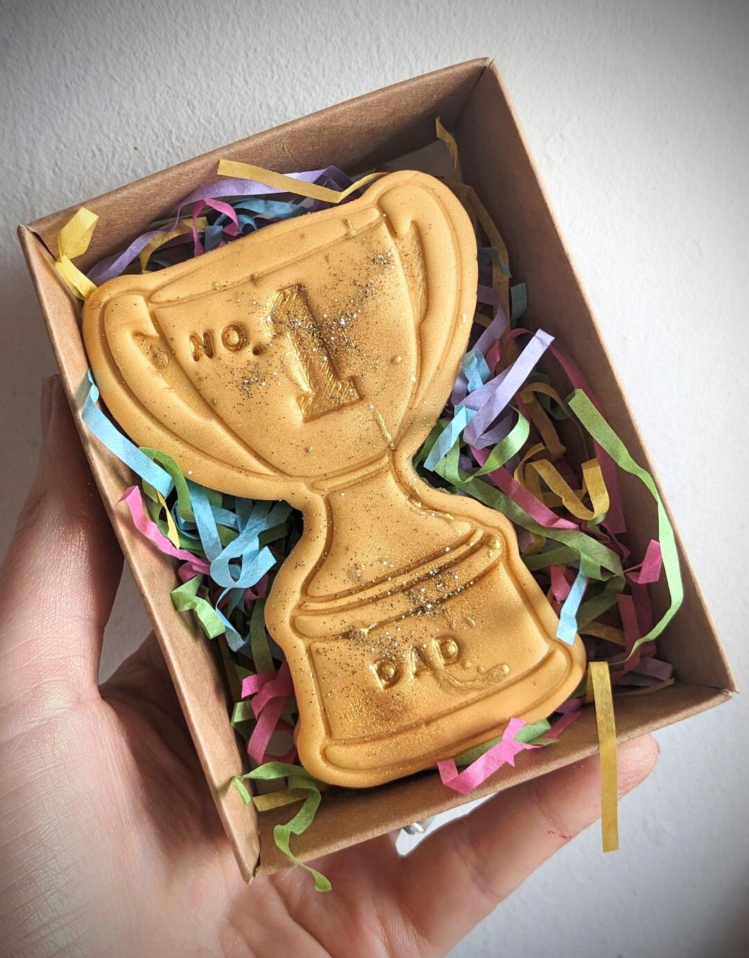 Personalized Father's Day Trophy Biscuit: Hand-iced Letterbox Gift ...