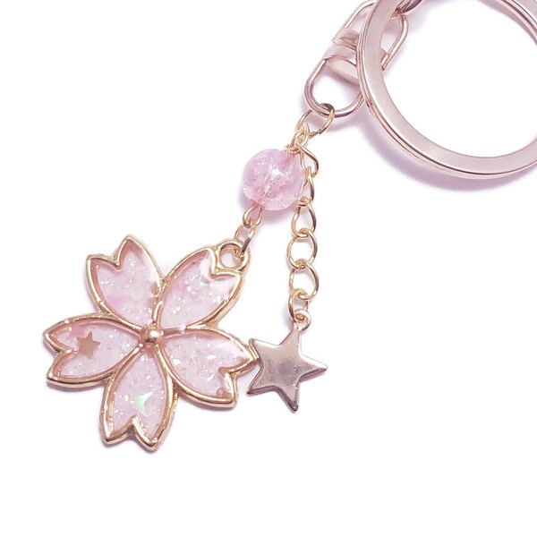 Cherry Blossom Keychains - Etsy