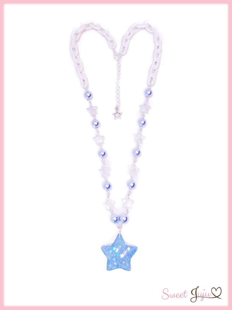 Collar de estrella de confeti - Accesorio de joyería de resina de ...