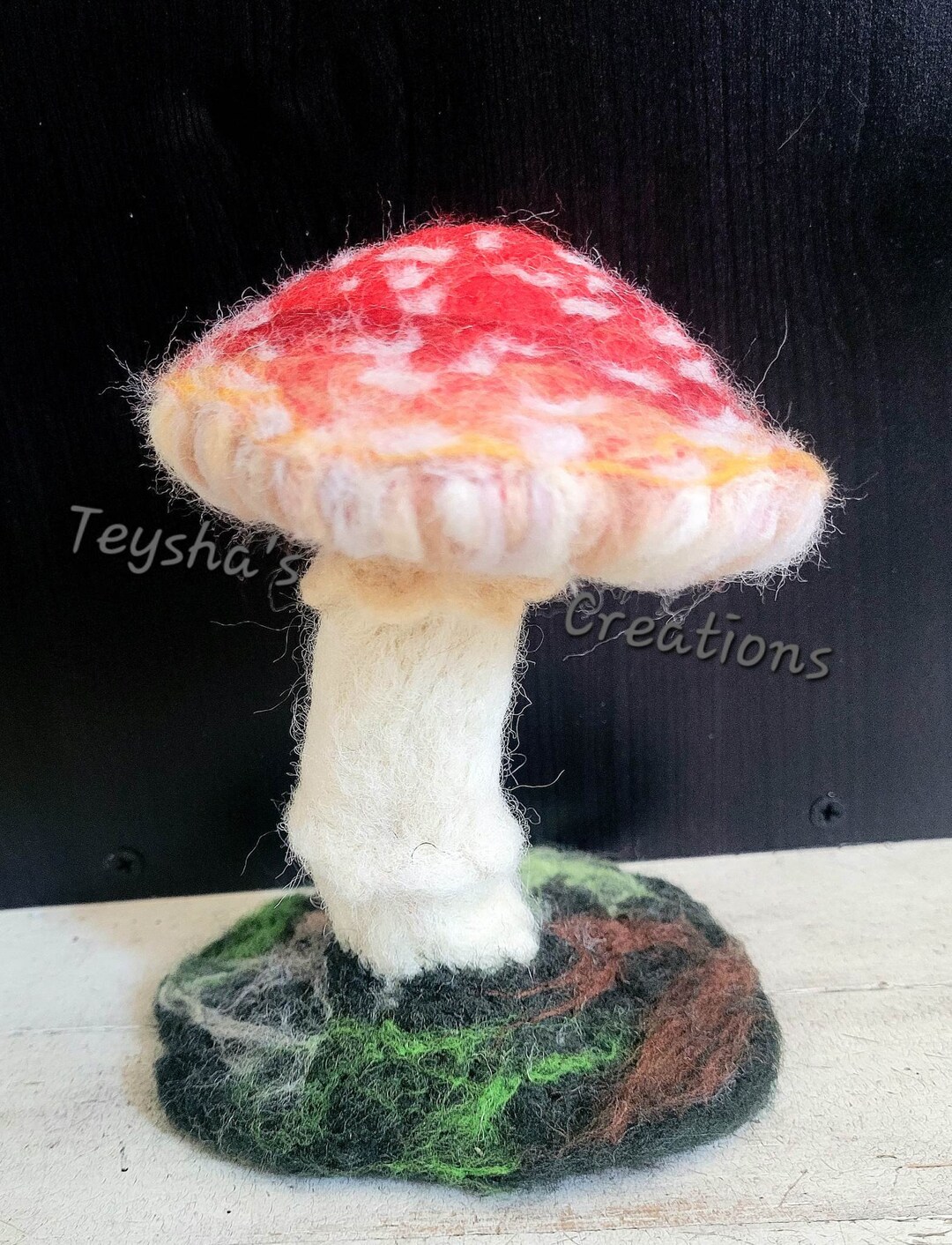Wild Mushroom Fairy Garden Statue Art Miniature Nature Wool - Etsy
