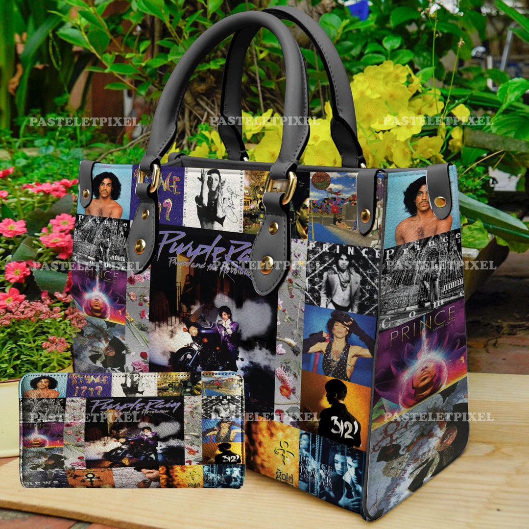 Prince Purple Rain Album Collage Leather Handbag,prince Woman Purse ...