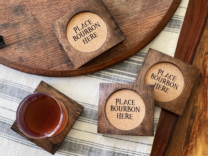 Bourbon Barrel Coasters, Bourbon Lover, Barrel Decor, Gift for Dad ...