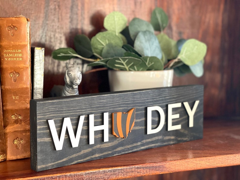 Bengals Football Cincinnati Bengals Wood Sign Who Dey Oh | Etsy