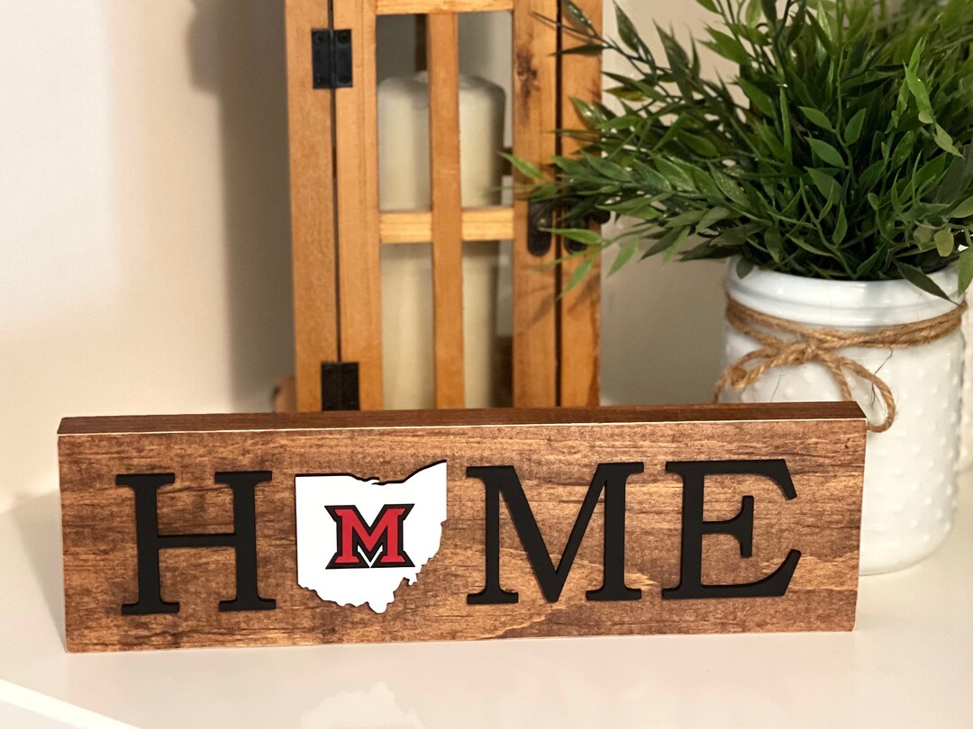 Miami University Wood Sign, Miami Redhawks Football, Ohio Man Cave ...