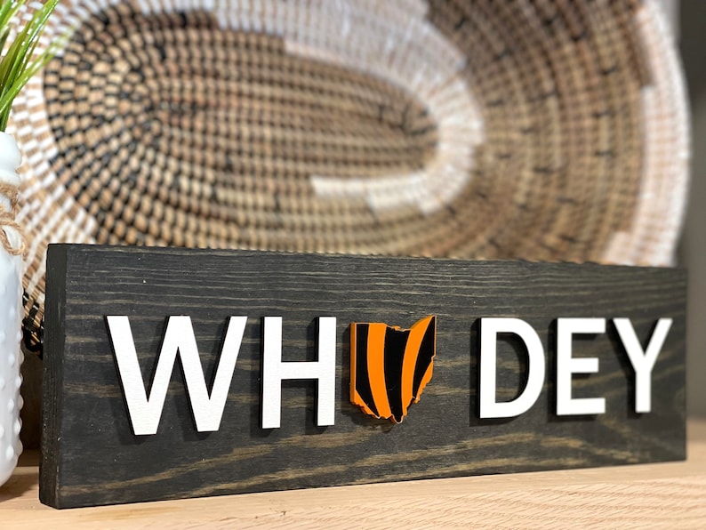 Bengals Football Cincinnati Bengals Wood Sign Who Dey Oh | Etsy