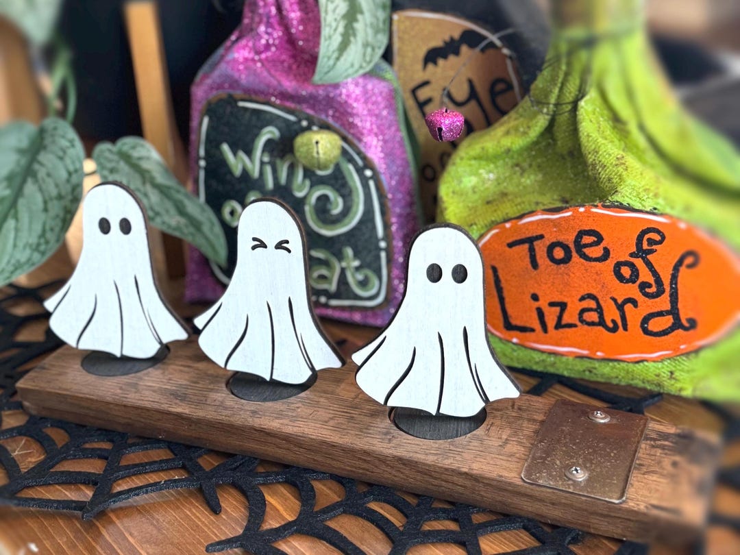 Whiskey Barrel Decor, Halloween Decor, Ghost Tiered Tray Decor, Whiskey ...