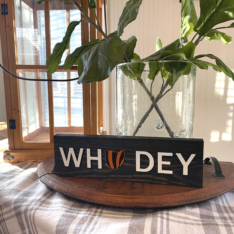 Bengals Football Cincinnati Bengals Wood Sign Who Dey Oh | Etsy