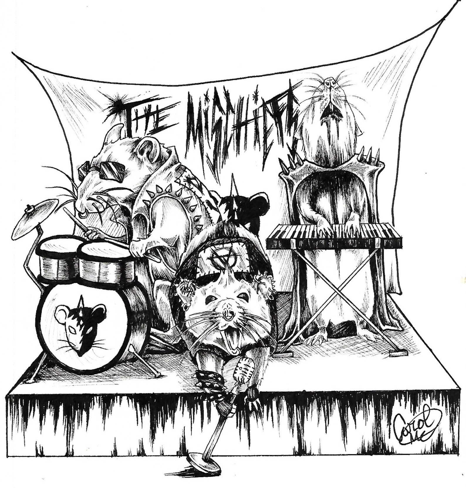 The Mischiefs Rat Band Original Art - Etsy