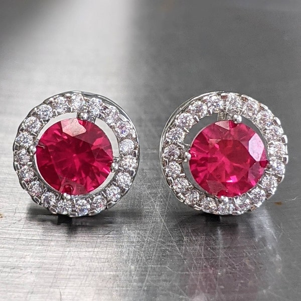 Red Stud Earrings - Etsy