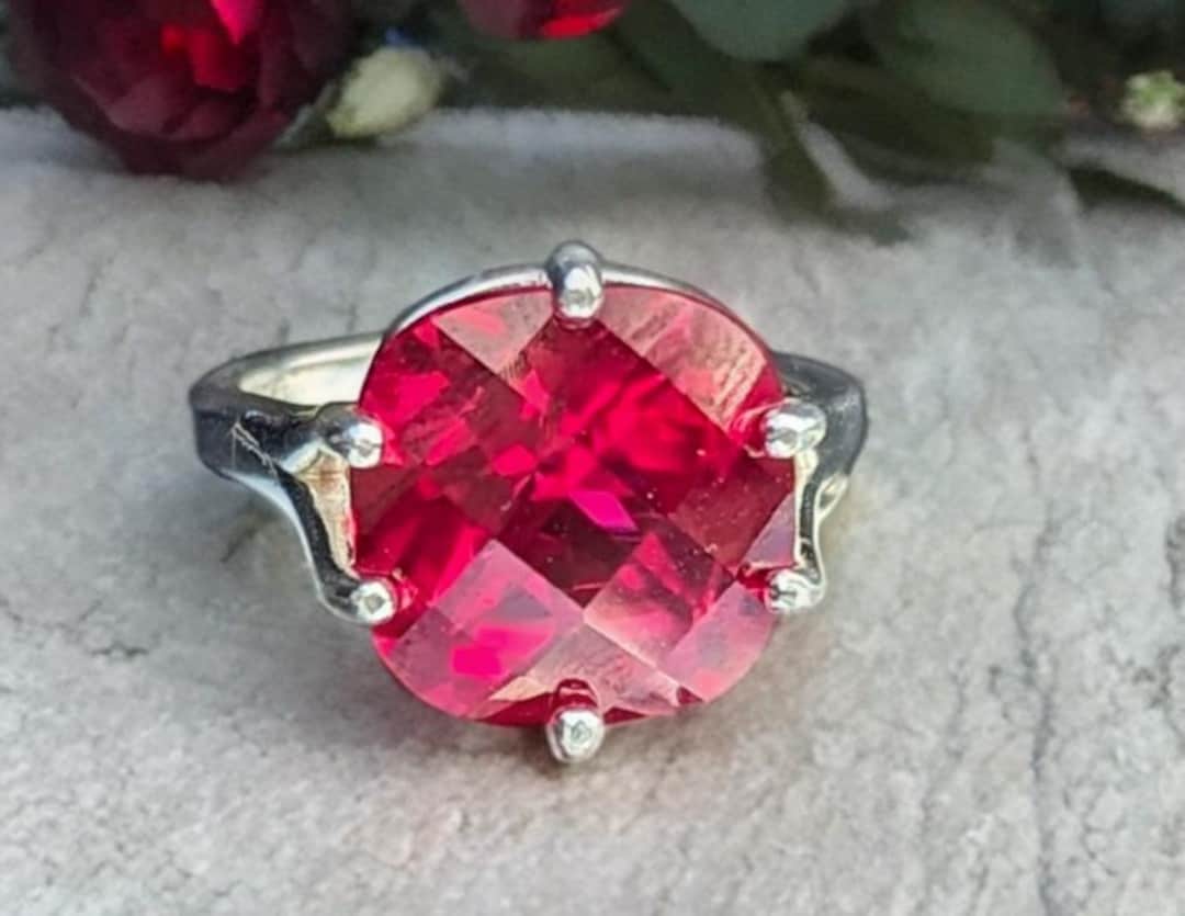 Blood Red Ruby Ring| Red Gemstone Ring Womens | Scarlet Majesty Ruby ...