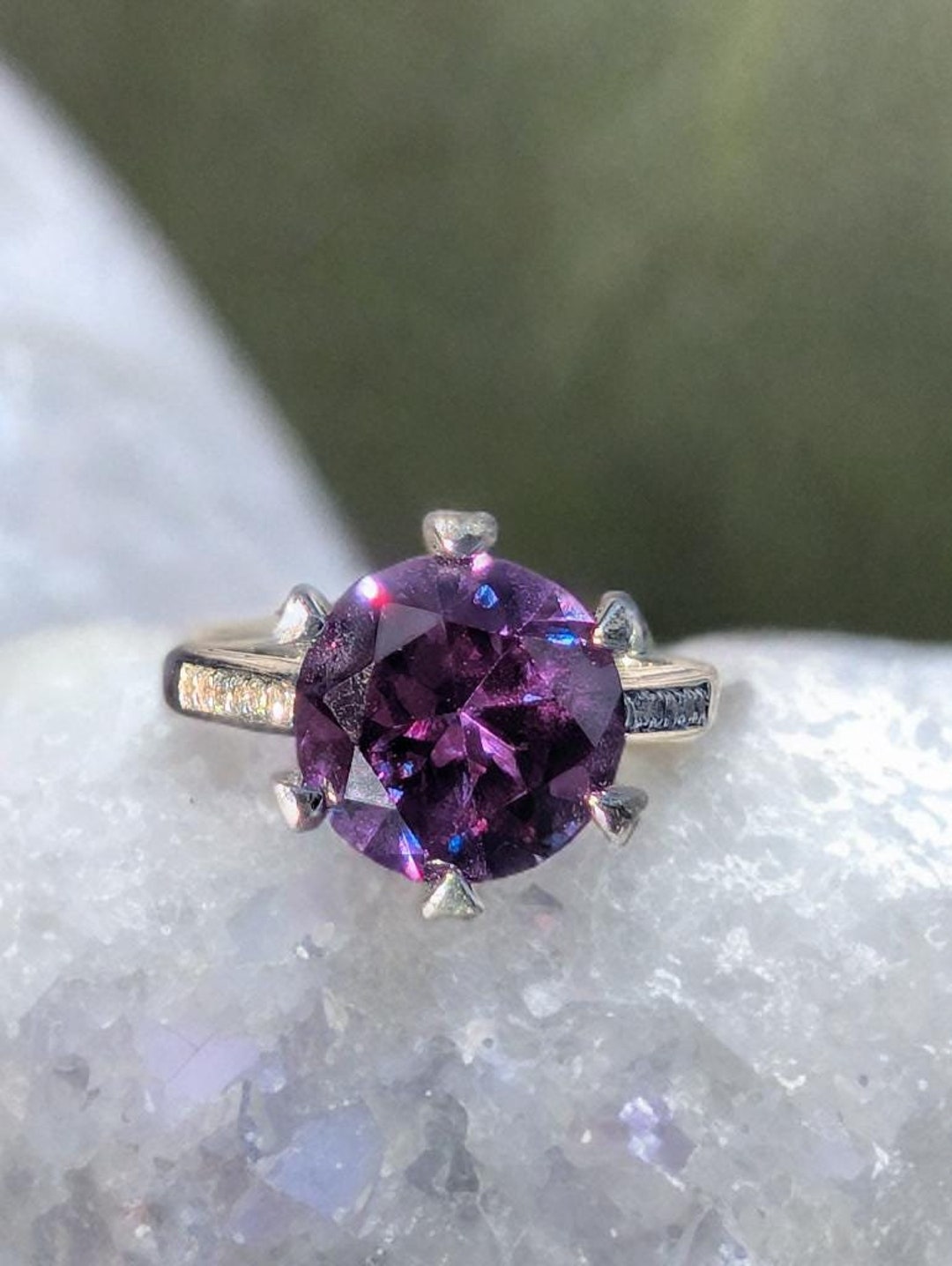 Antique Real Alexandrite Ring – Six Prong 14K Gold | Pulled Alexandrite ...