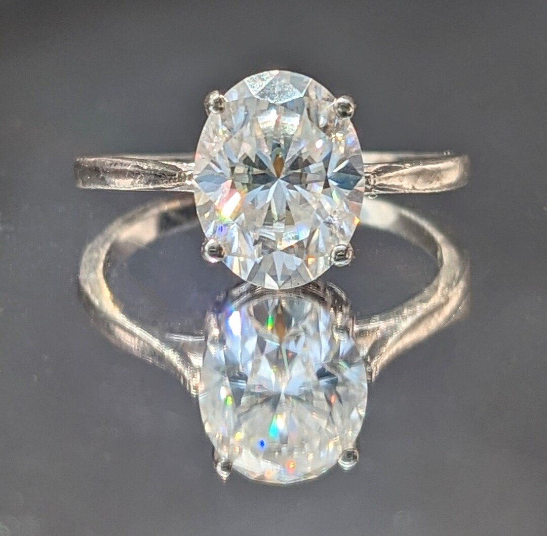 2ct Oval Diamond Engagement Ring 9x7mm Sparkling Center Stone ...