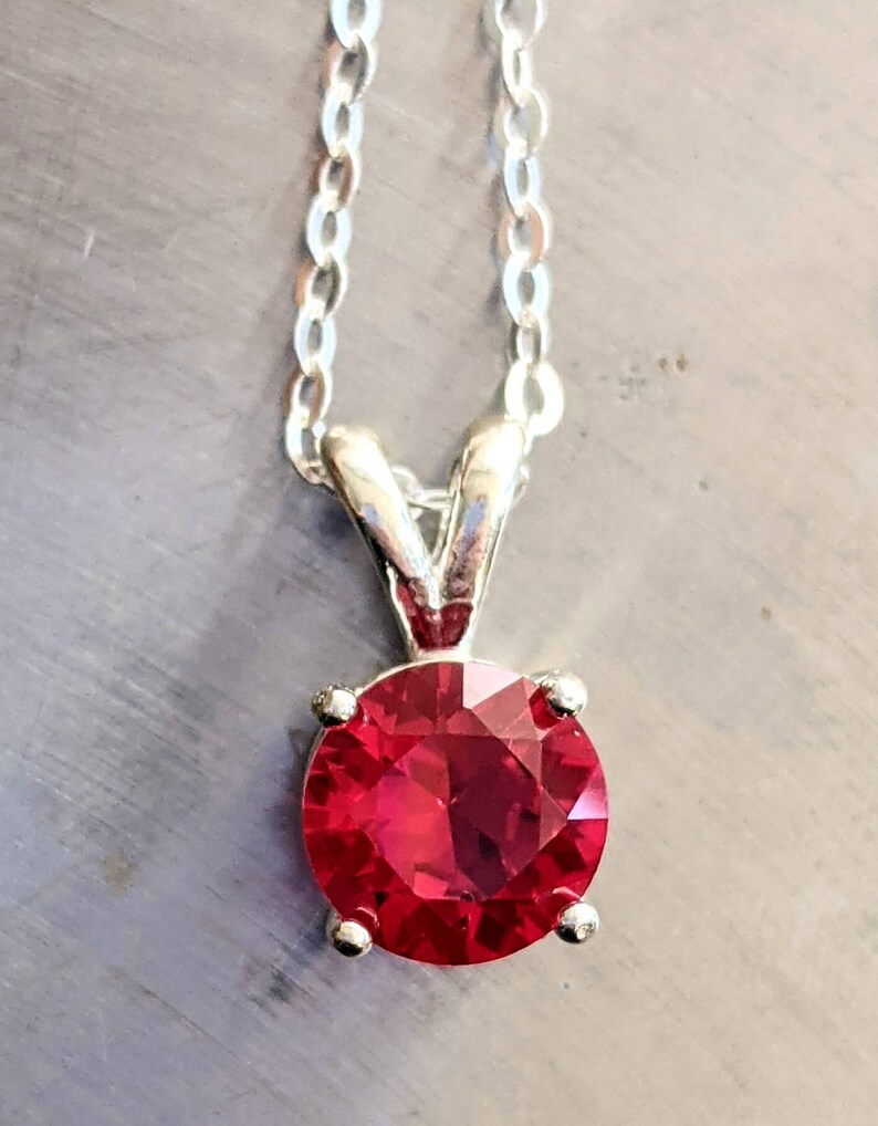 Real Ruby Pendant 8mm 2ct Pigeon Blood Red Ruby Pendant - Etsy