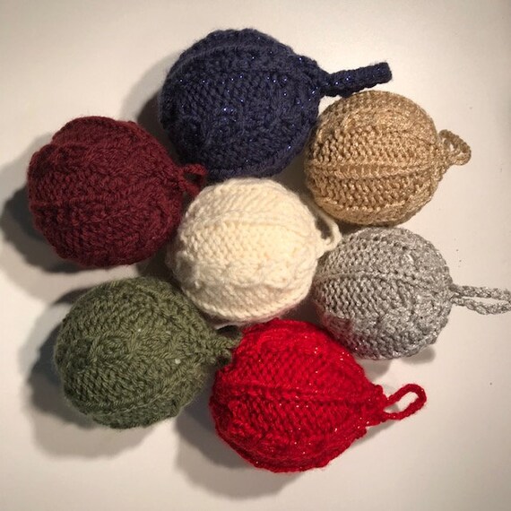 Cable Knit Tree Ornaments | Etsy