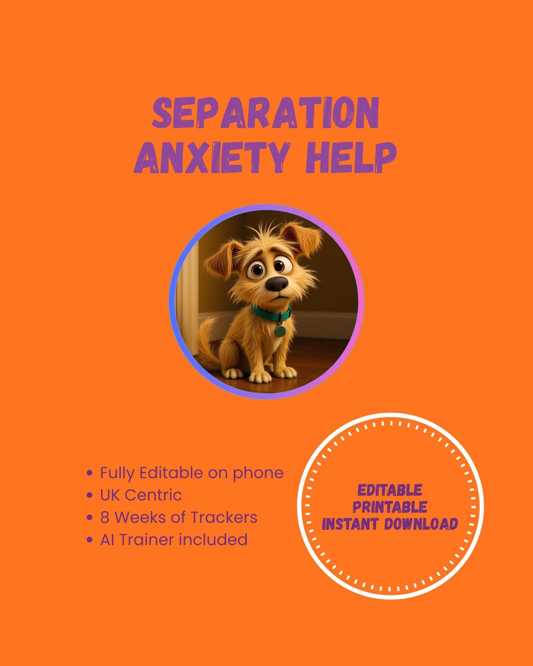 Editable Puppy Separation Anxiety Guide | 8-week Alone-time Scheduler ...