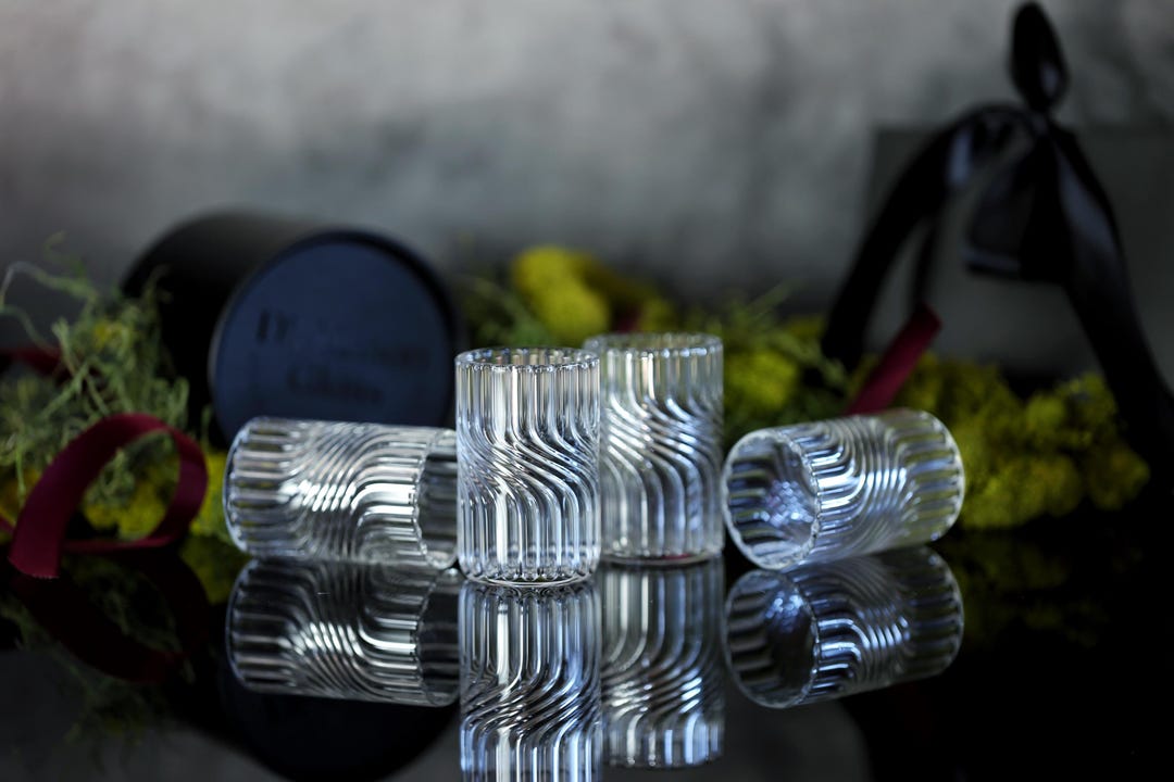 Swirled Shot Glass| Hand Blown Hand Blown Barware | Borosilicate Glass ...