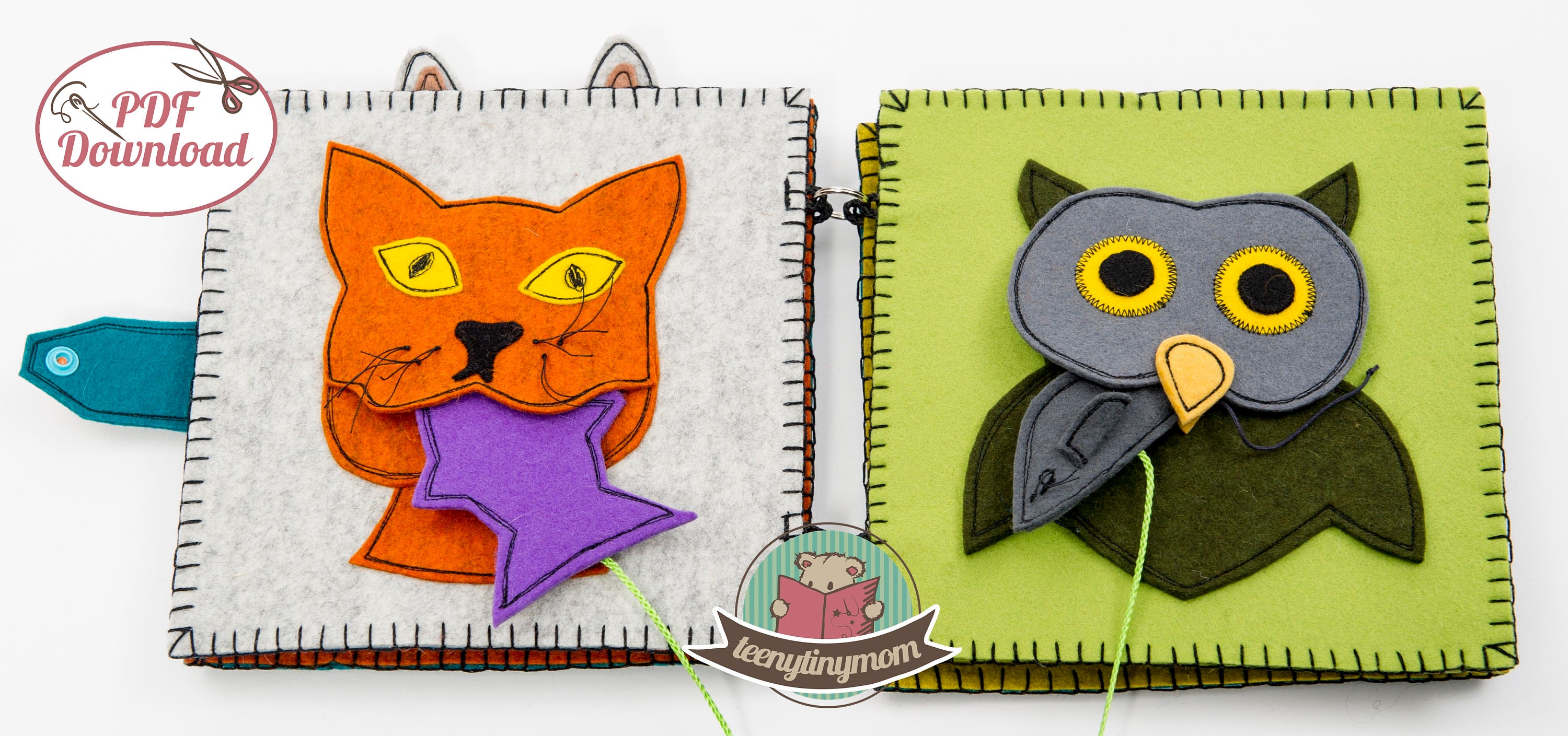 Funny Quiet book for toddler Activity book pattern pdf | Etsy