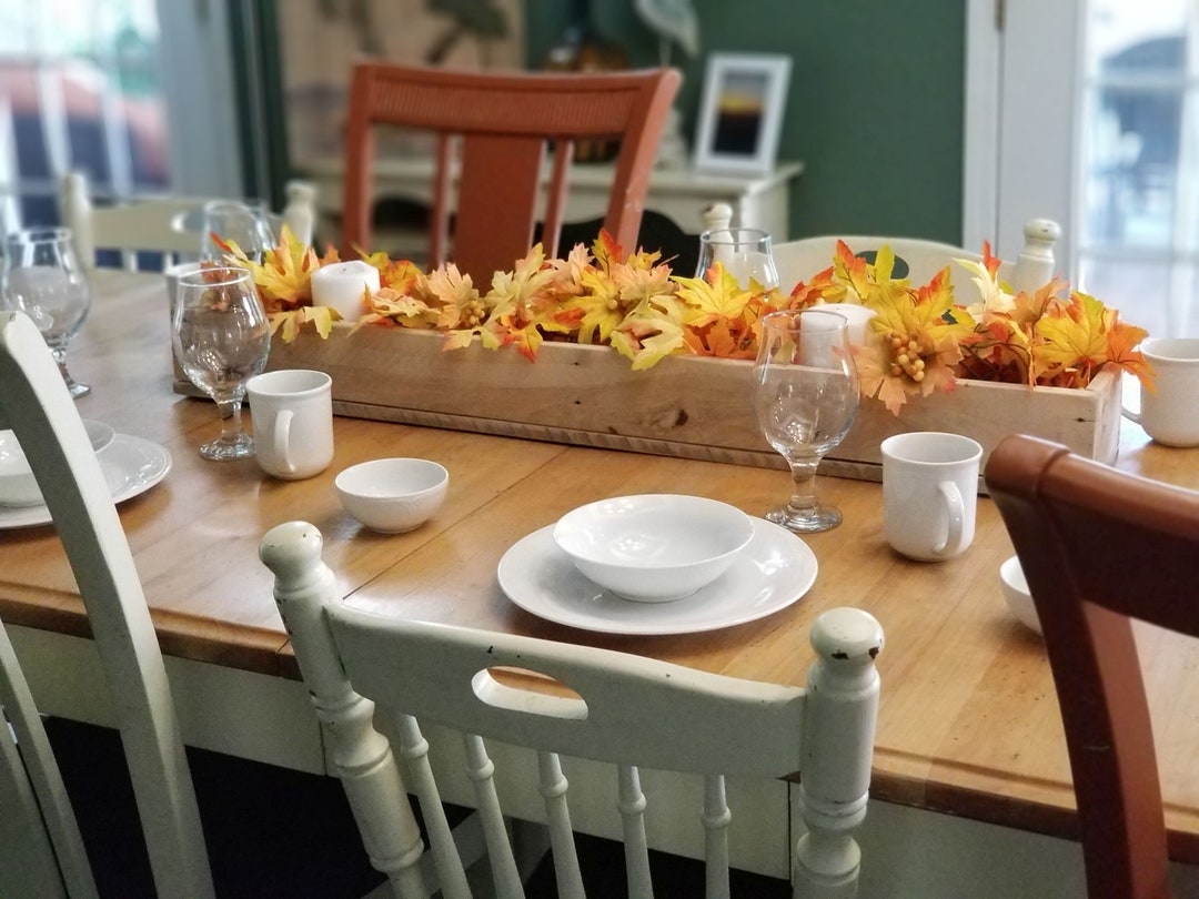 Long Wood Box for Table, Centerpiece, Rustic Box, Fall Decor, Wedding ...