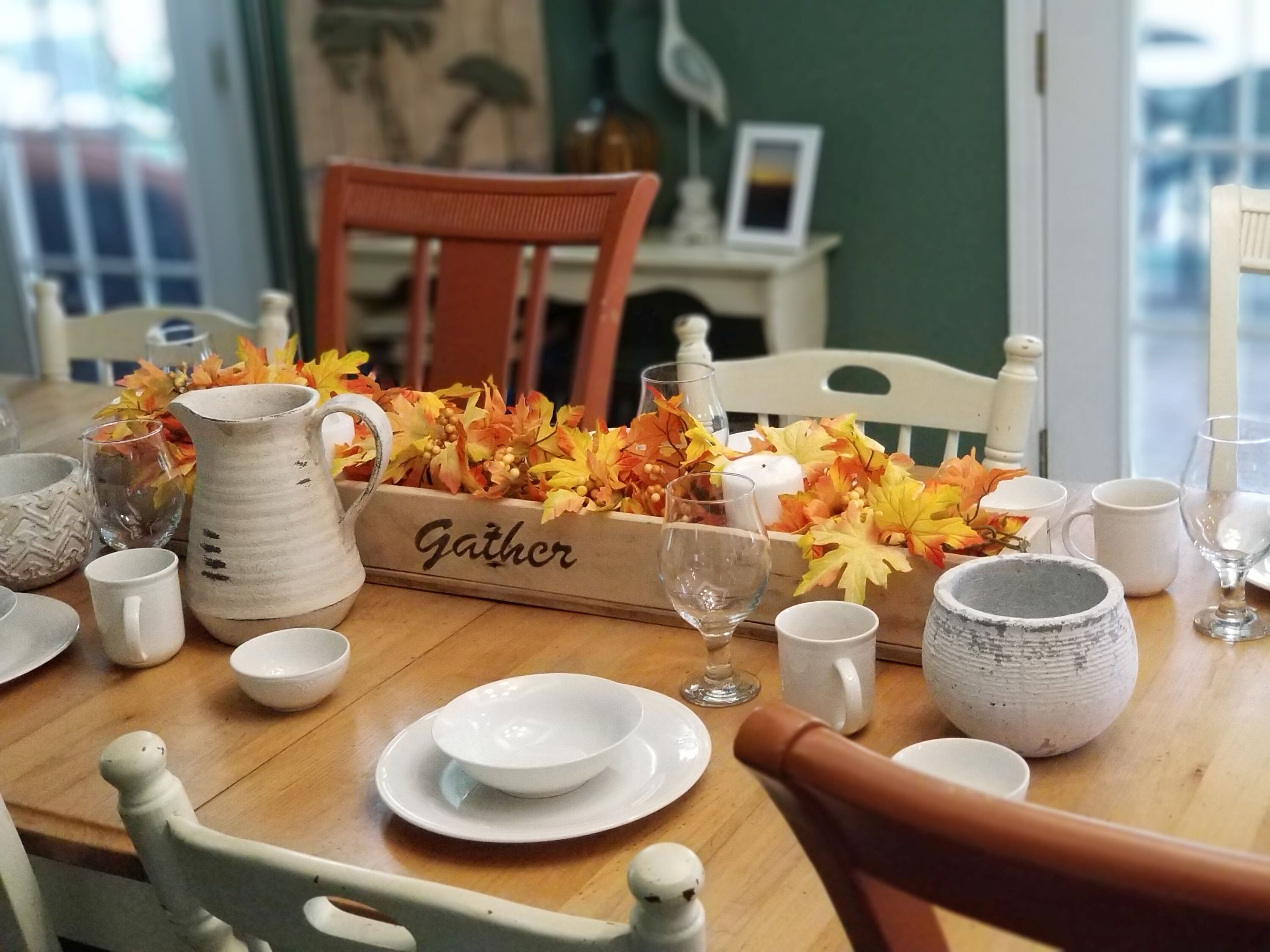 Gather Long Wood Box for Table Centerpiece Rustic Box Fall | Etsy