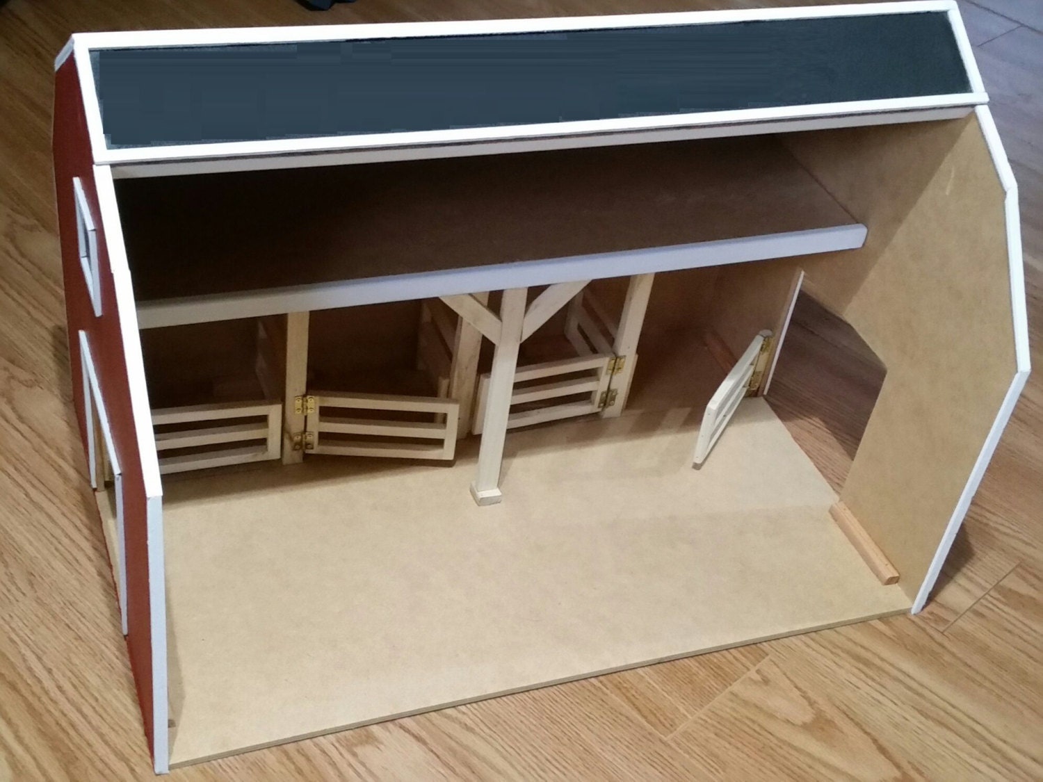 Toy Barn With Hay Loft and Horse Animal Stalls Pretend Farm | Etsy