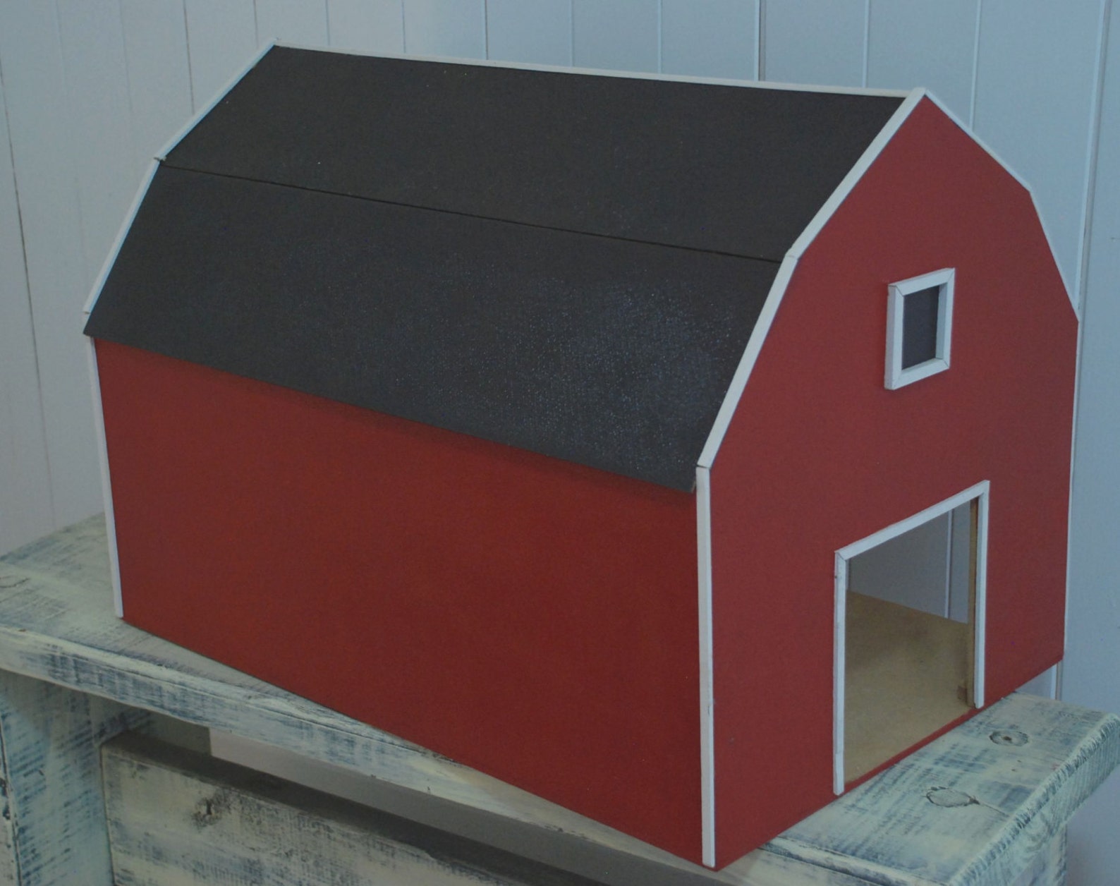 Red Toy Barn With Hay Loft Pretend Farm Play House Boy | Etsy