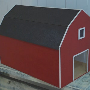 Red Toy Barn With Hay Loft, Pretend Farm, Play House, Boy Gift, Farm ...