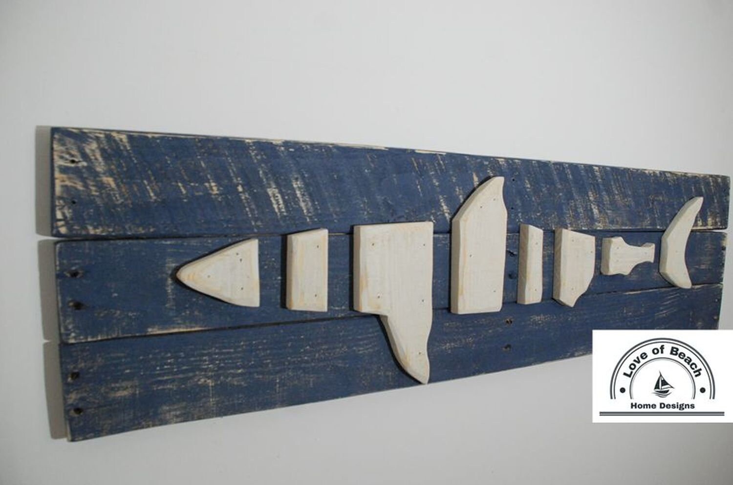 Layered Wood on Wood Shark in the Ocean Wood Wall Art Shark | Etsy