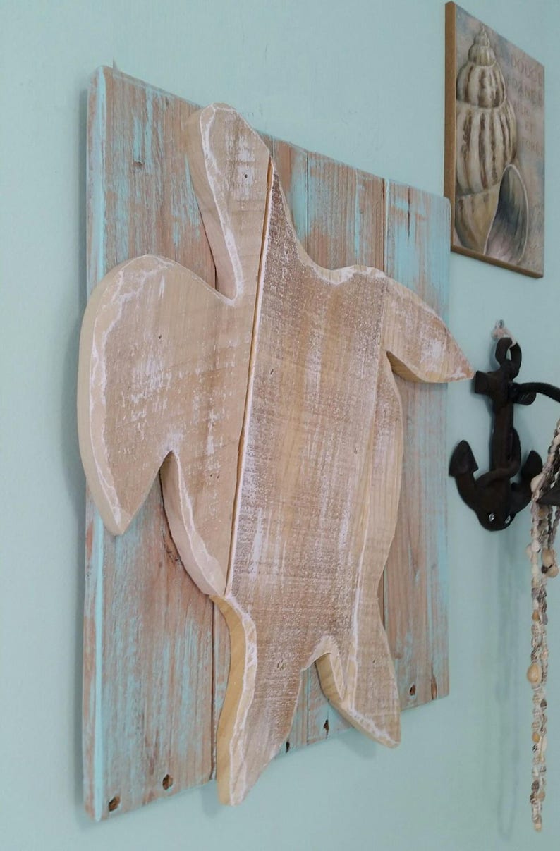 Wood on Wood Turtle/sea Turtles Wall Art Sea Turtle Picture | Etsy