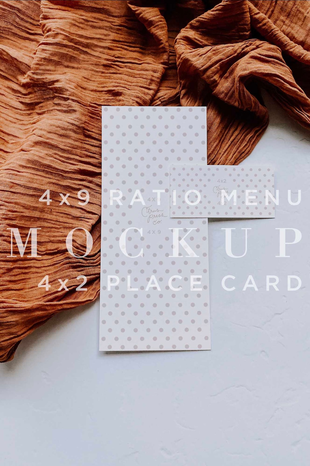 Rust Long Card Mockup, Menu, Digital Download, Wedding Card Mock Up ...