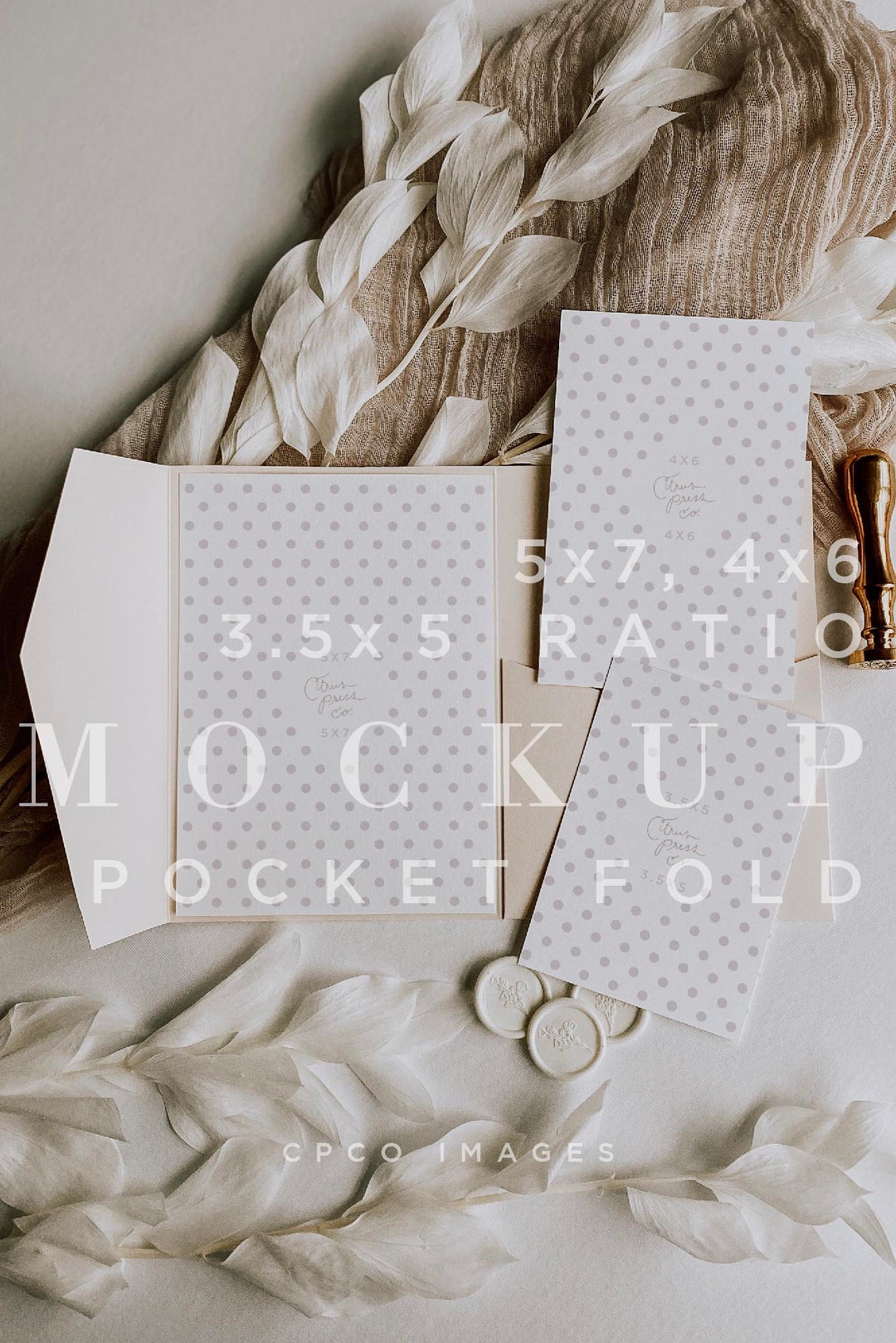 Pocketfold Mockup, Invitation Mock Up, Neutral Minimal Mockup, Digital ...