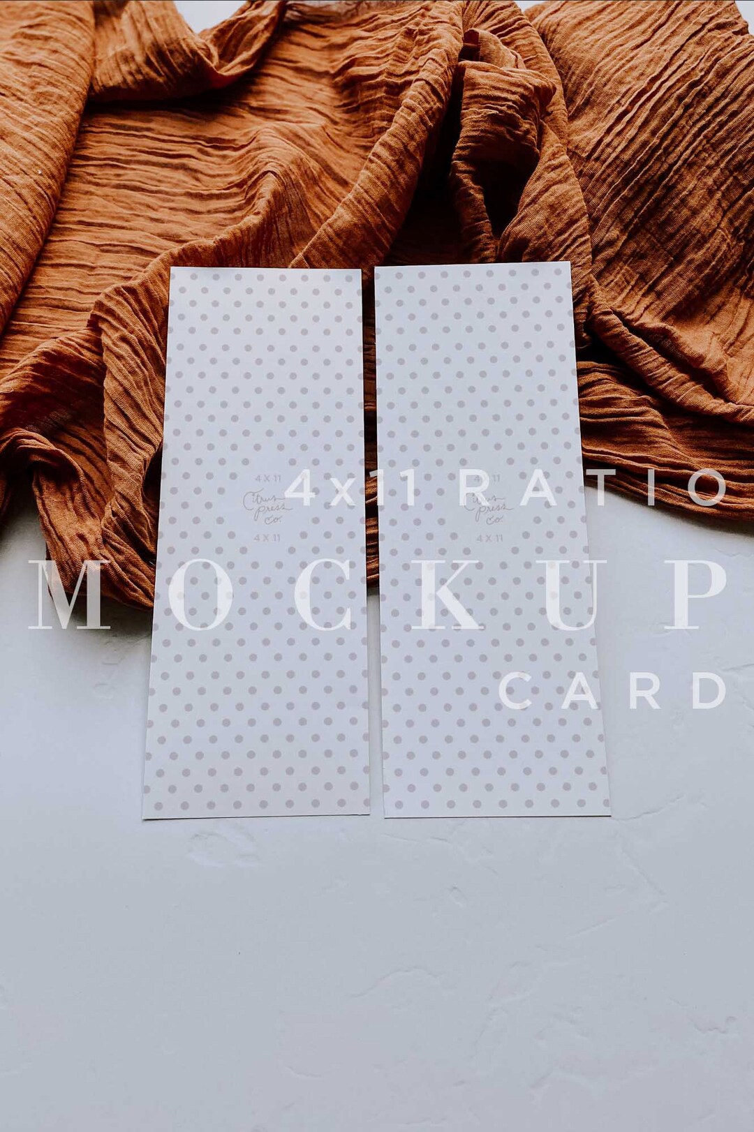 Rust Long Card Mockup, Wedding 4x11 Program, Card Mock Up, Digital ...