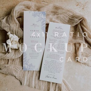 Wedding Program Mockup, 4x11, Digital Download, Invitation Card Mock Up ...