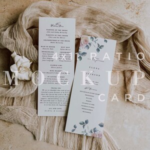 Wedding Program Mockup, 4x11, Digital Download, Invitation Card Mock Up ...