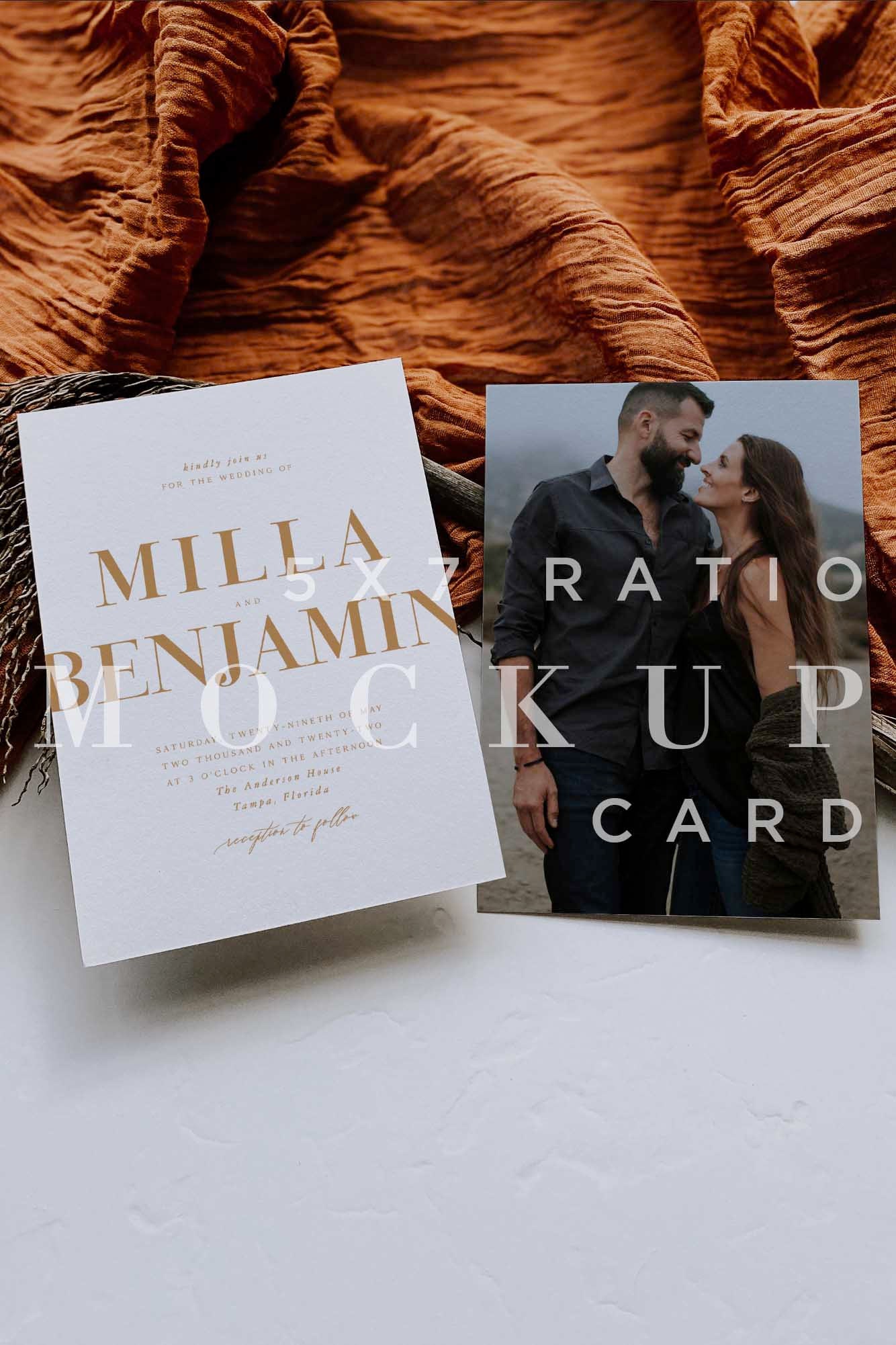 Rust Wedding Invitation Card Mockup Wedding 5x7 Card Mock | Etsy