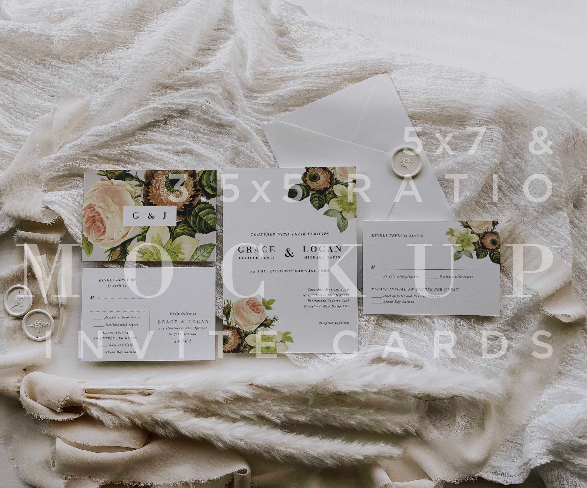 Wedding Invitation Suite Mockup Invitation Suite Layout | Etsy