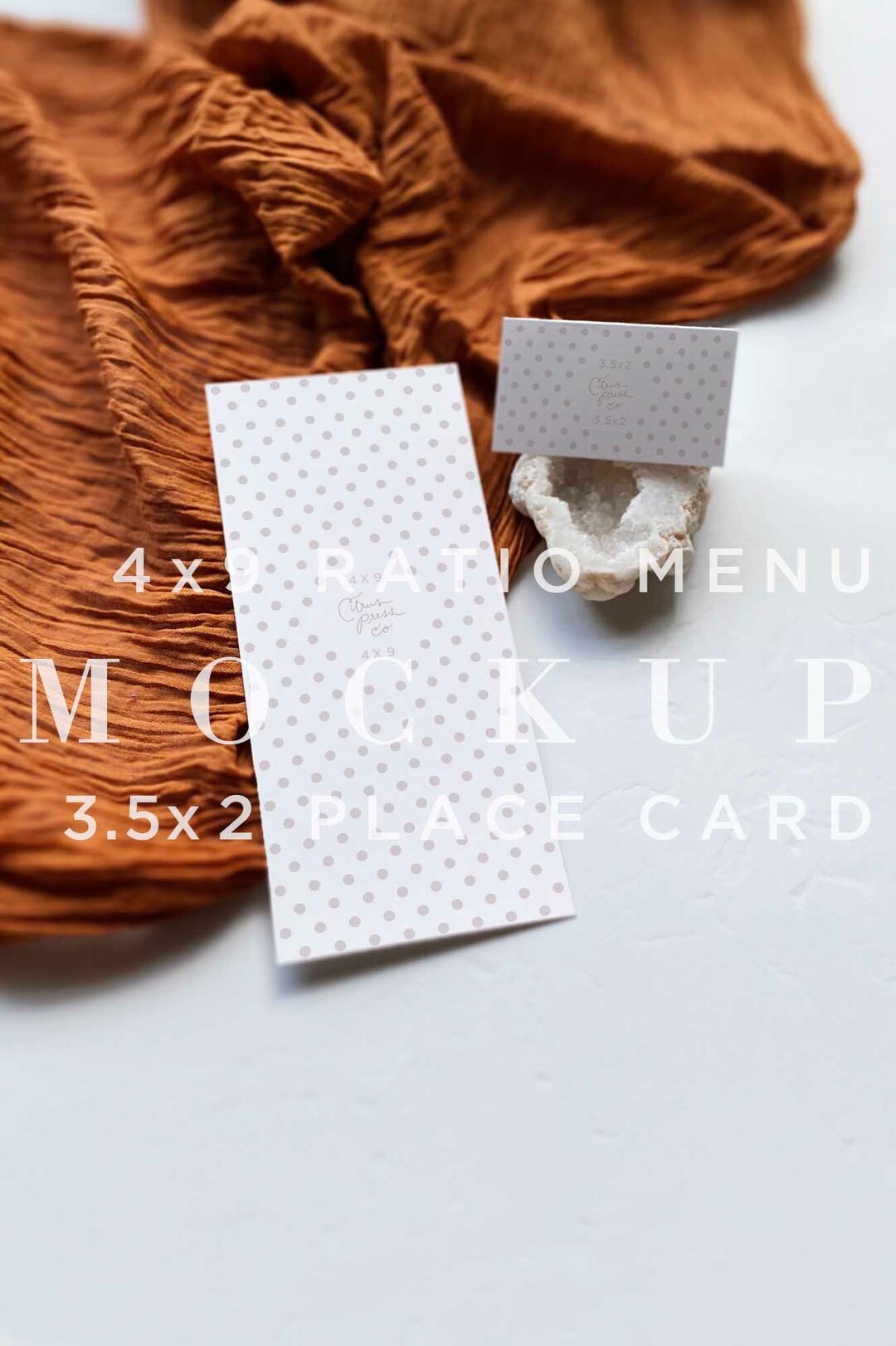 Rust Long Card Mockup, Menu, Digital Download, Wedding Card Mock Up ...