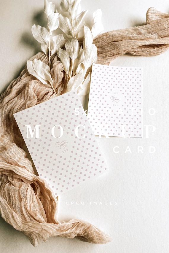 Invitation Mockup Boho Mock Up Neutral Minimal Mockup Flat | Etsy