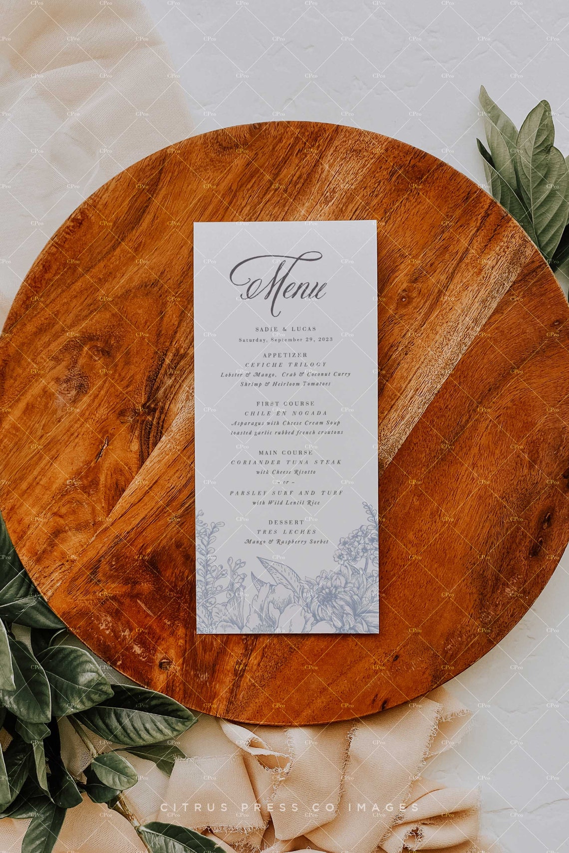 Menu Card Mockup, Menu Card, 4x9 Blank Card, Wedding Mock Up, Program ...