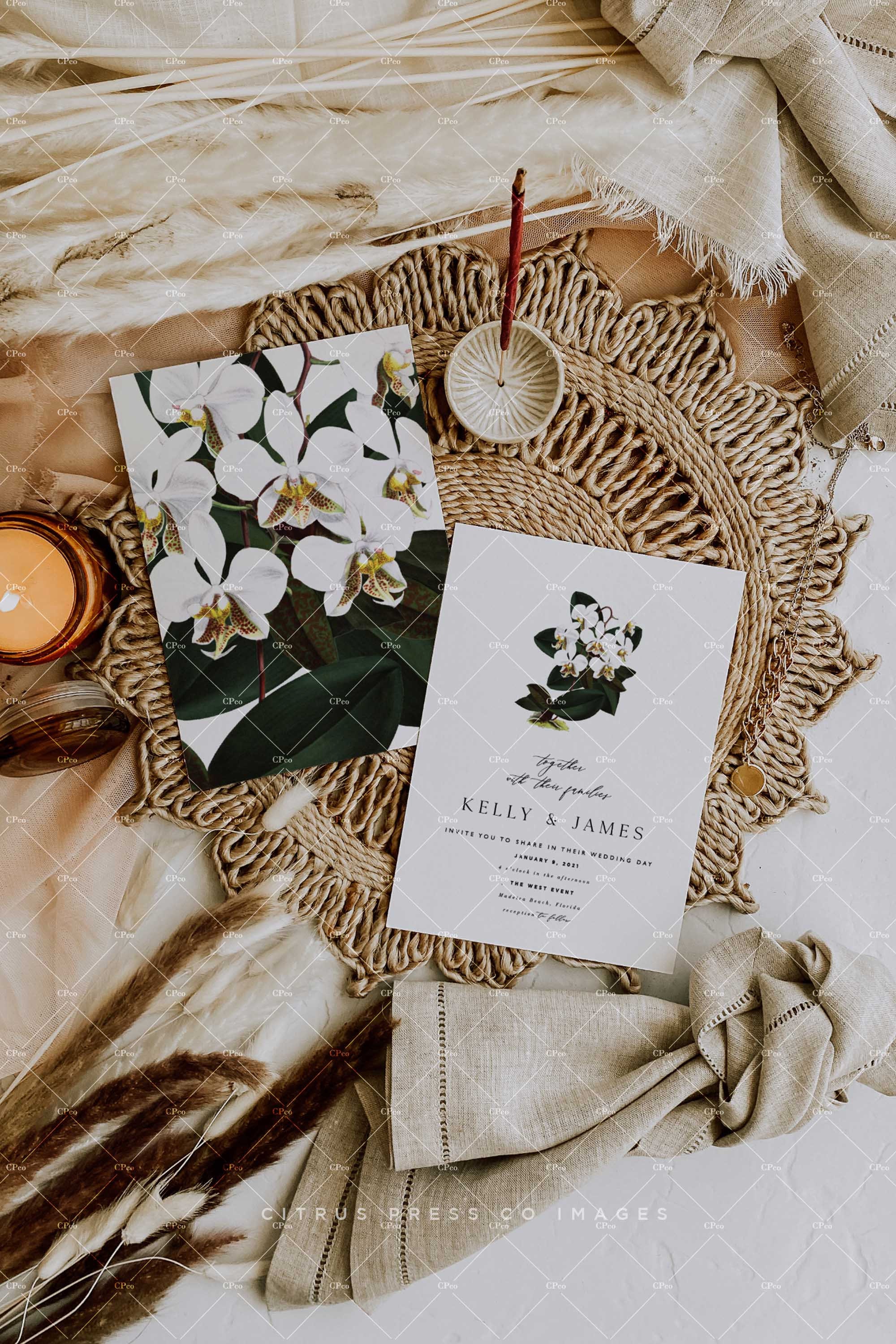 Wedding Invitation Mockup Photo, Instant Download, 5x7 Card Mock Up ...