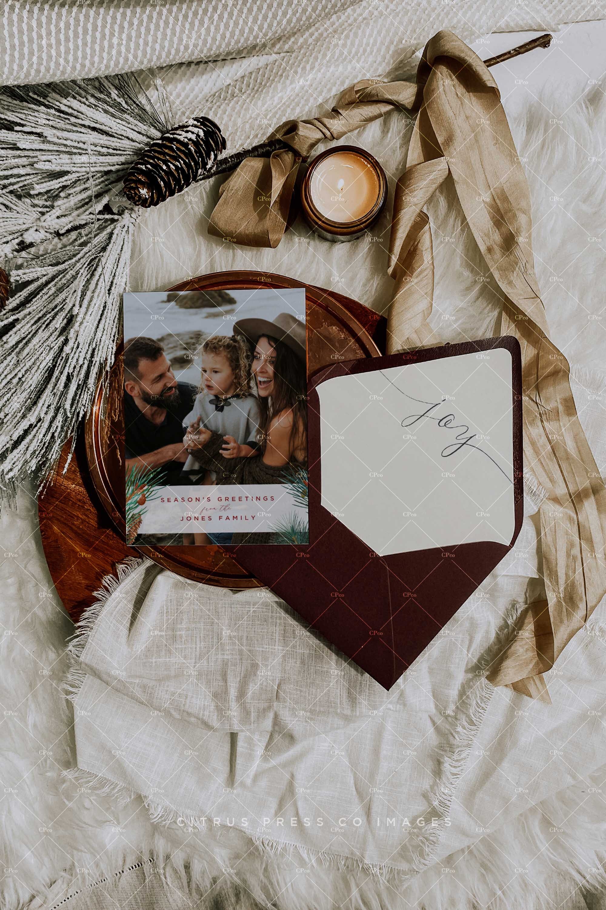 Holiday Envelope Liner Invitation Mockup, 5x7 Card, A7 Envelope Liner ...