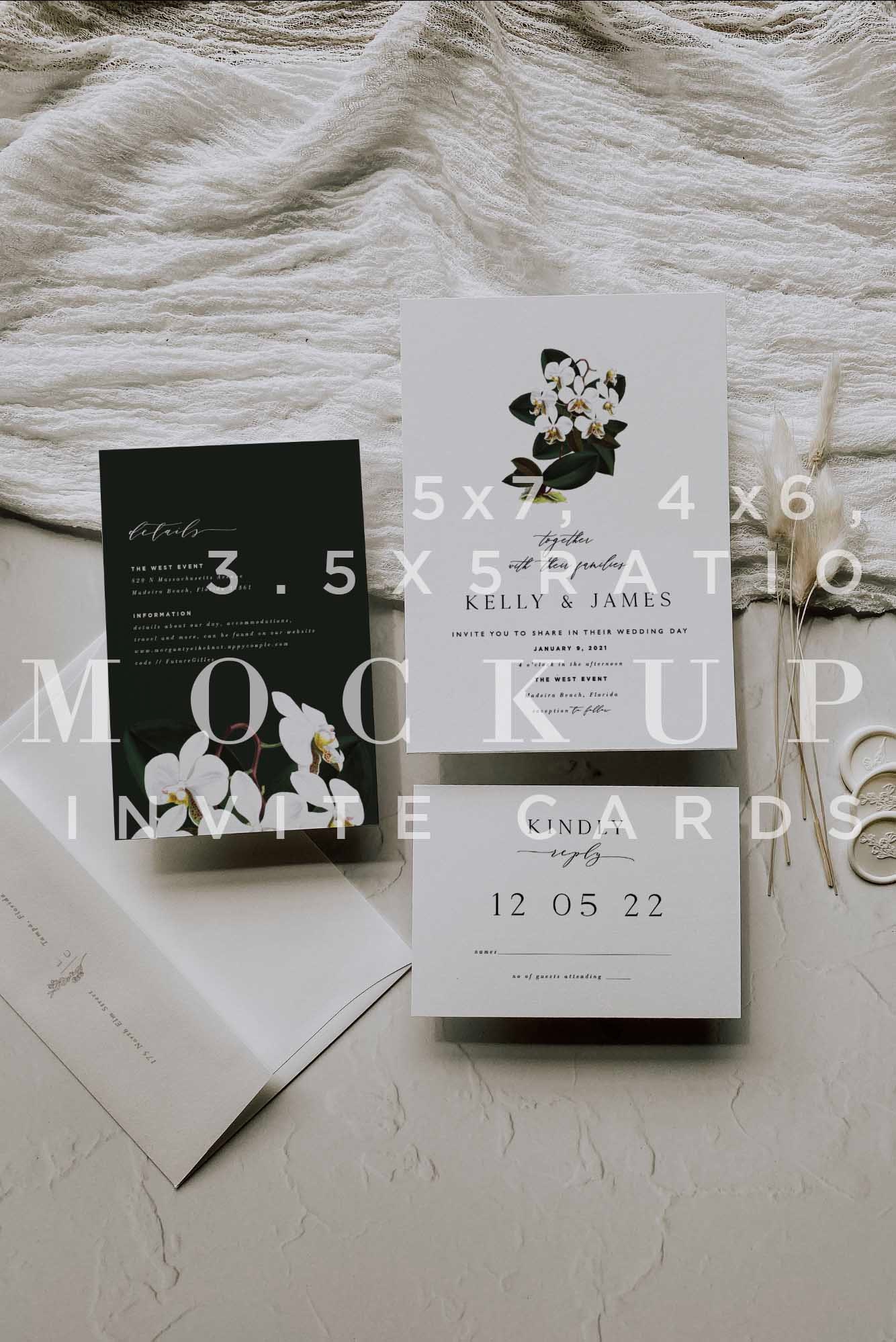 Wedding Suite Mockup, Invitation Suite Layout, Mock, Mock Up, Card ...