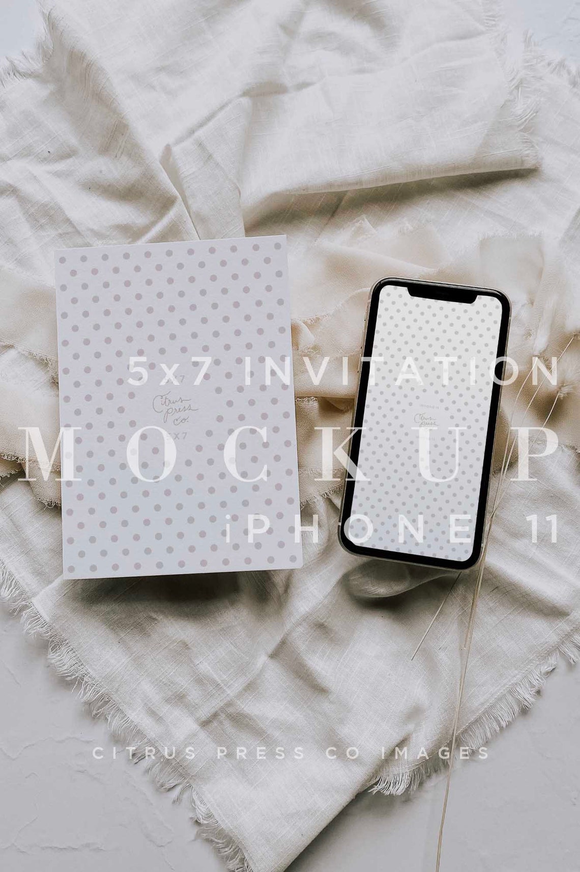 IPhone and Card Mockup, E-invite Mockup, Evite Mock Up, Minimalistic ...