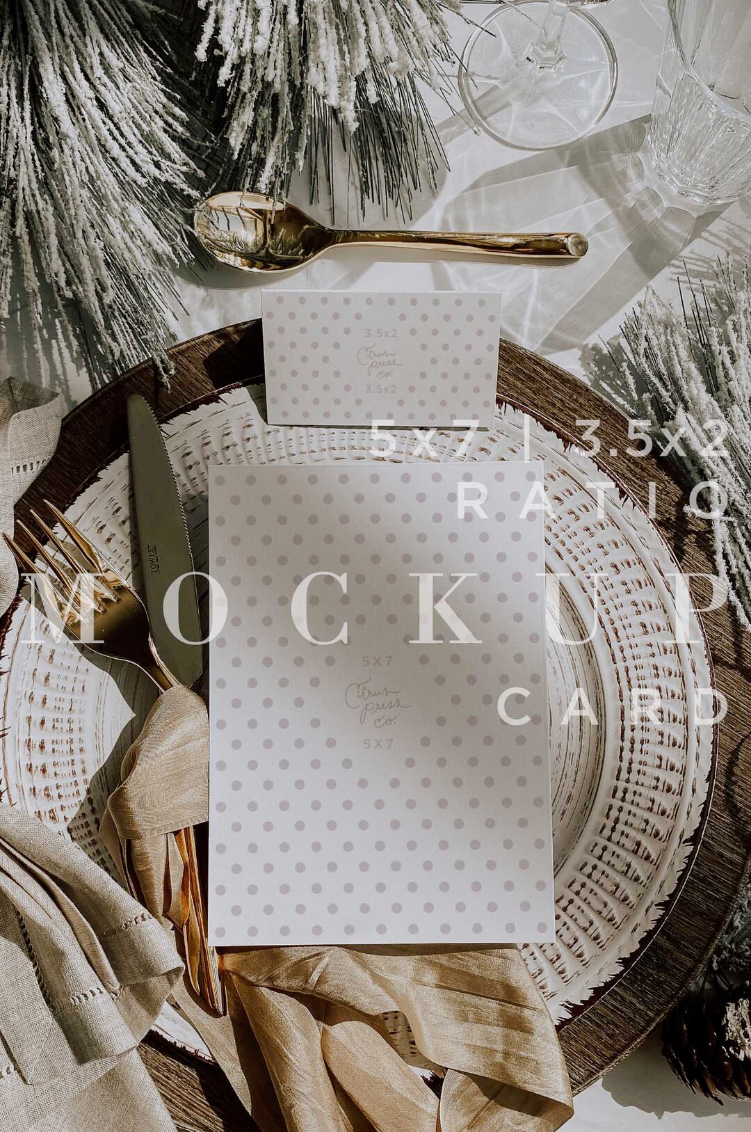 Holiday Dinner Menu Mockup, Menu Card, 5x7 Card, Place Card, Digital ...