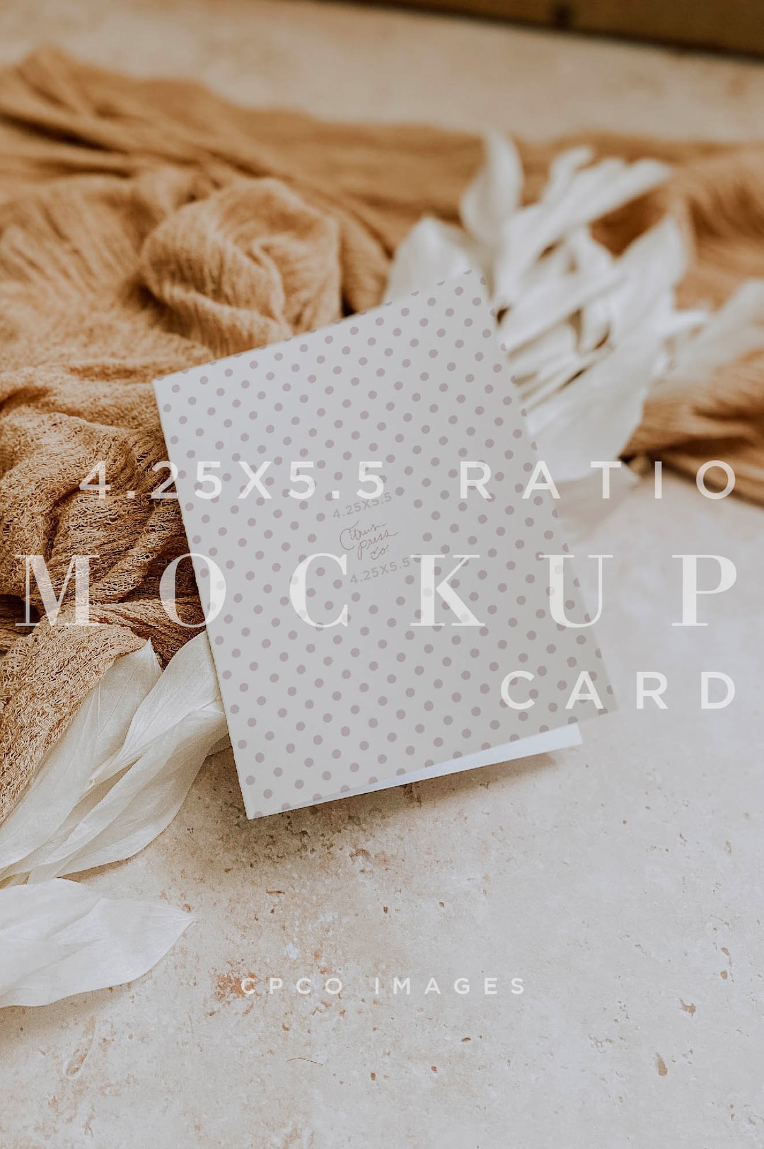 A2 Folded Thank You Card Mockup, Neutral Folded Card Mock Up, Wedding ...