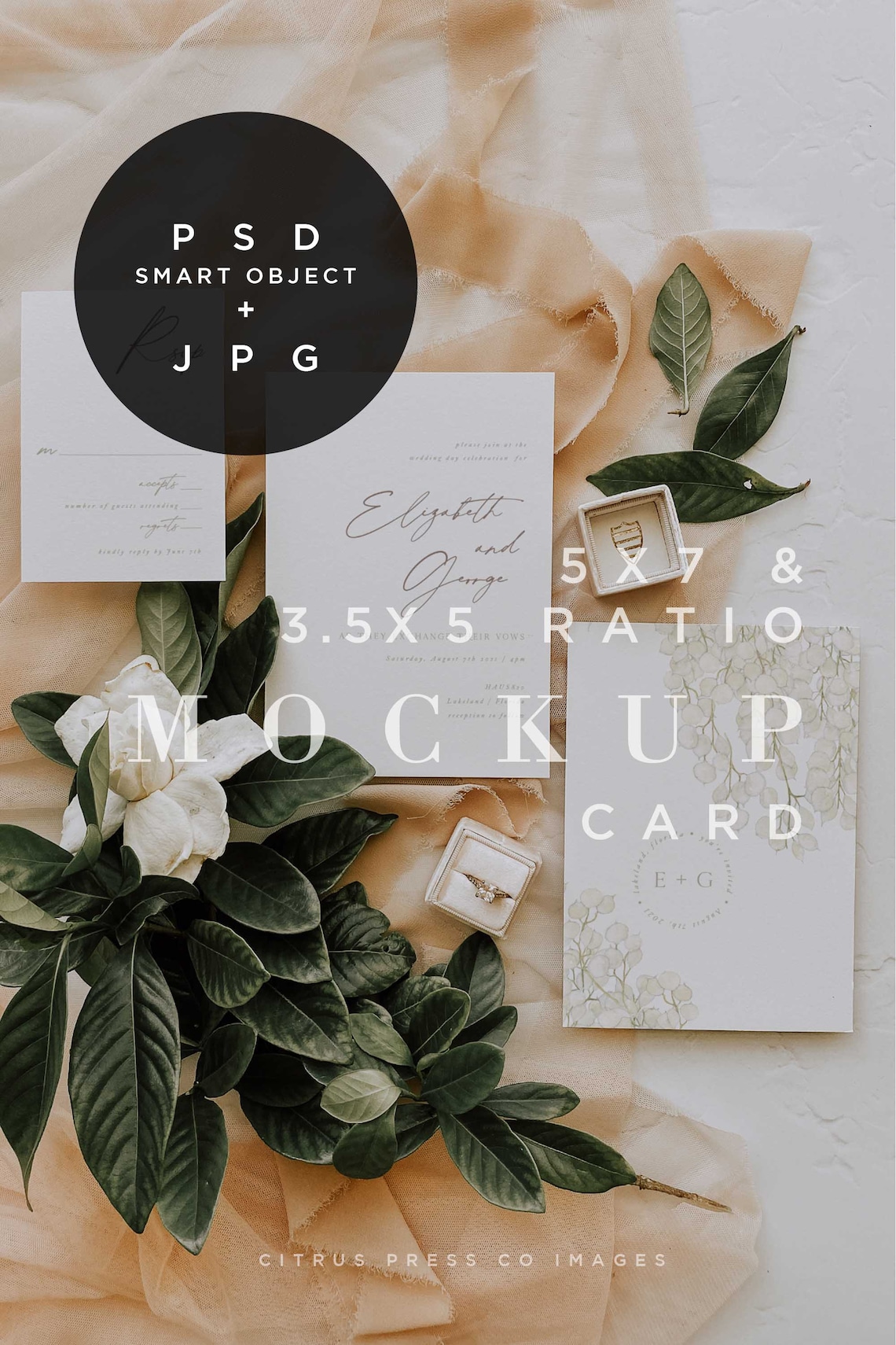 Wedding Invitation Mockup Mock Up Smart Object Digital | Etsy