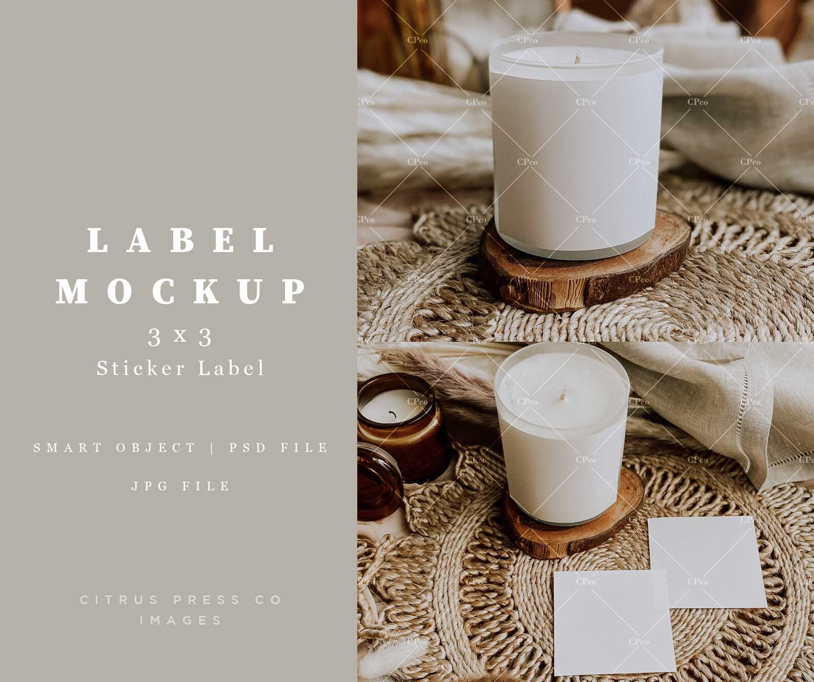 Boho Label Mockup Stationery Mockup 3x3 Sticker Label Mock - Etsy